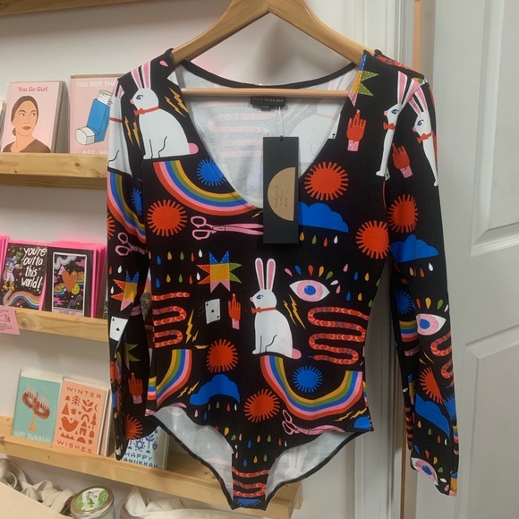 noowork | Tops | Nooworks Soldout Magic Print Bodysuit Lisa Congdon ...